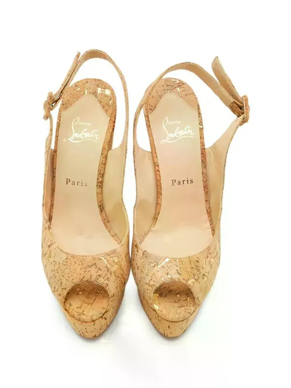 CHRISTIAN LOUBOUTIN Beige Cork Wedge Sandals