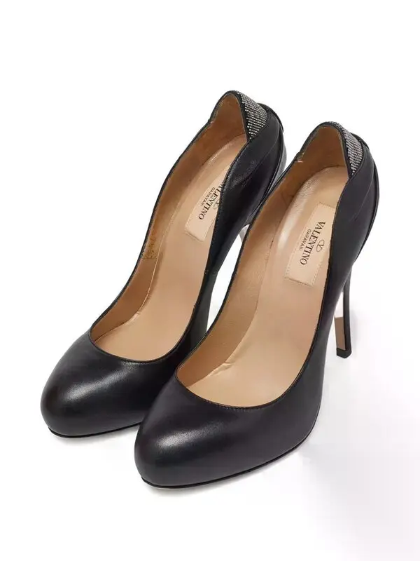 Valentino Garavani Crystal-embellished Heel Counter Round-toe Pumps