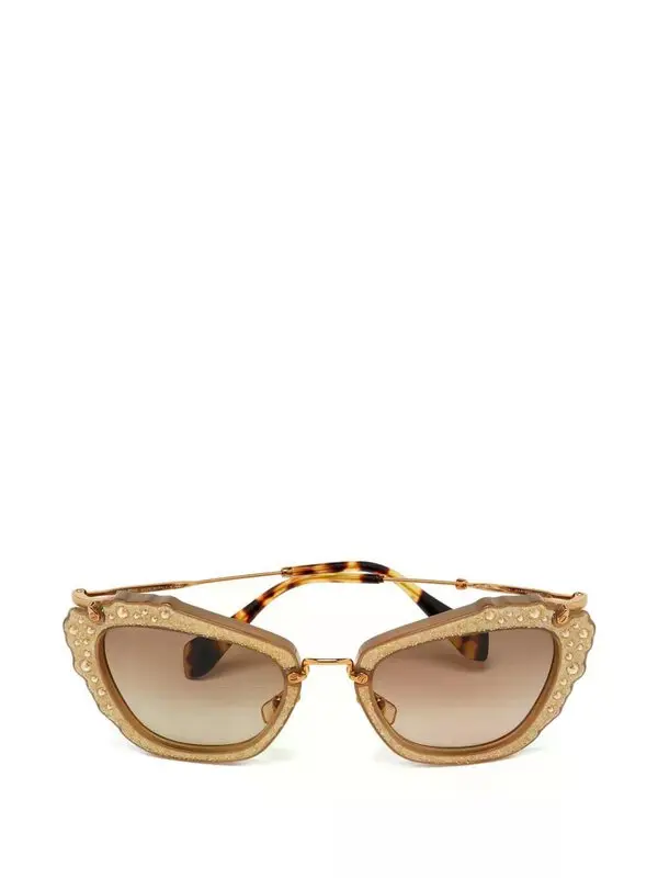 Miu Miu Embellished Cat-eye Sunglasses - Neutrals