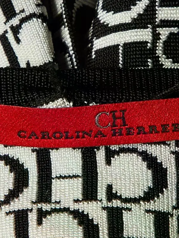 Carolina Herrera Logo Intarsia Neck-wrap Sweater