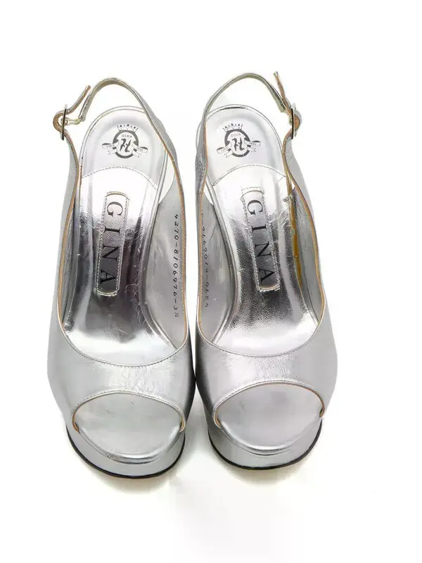 GINA Open-toe Platform Slingback Pumps