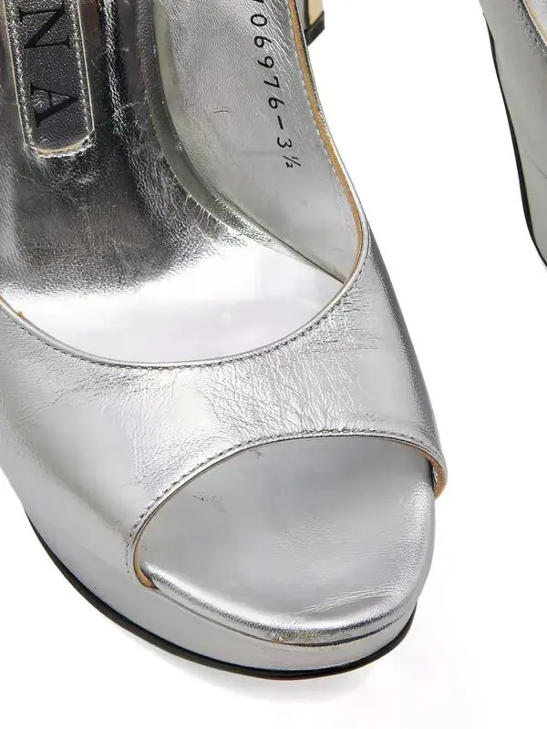 GINA Open-toe Platform Slingback Pumps