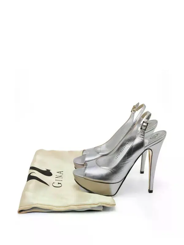 GINA Open-toe Platform Slingback Pumps