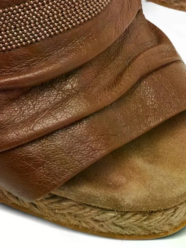 Brunello Cucinelli Monili-chain Espadrille Wedge Sandals