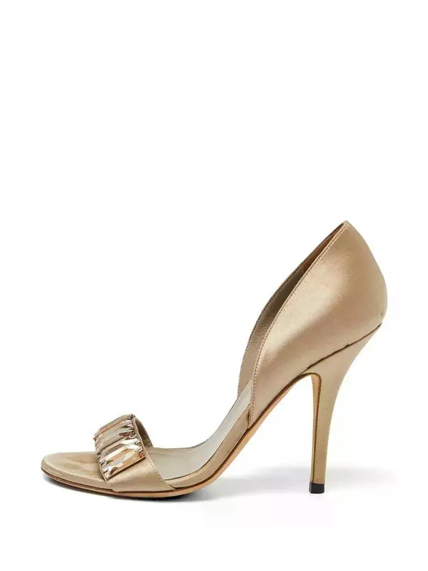 Gucci Crystal-embellished Open-toe Pumps