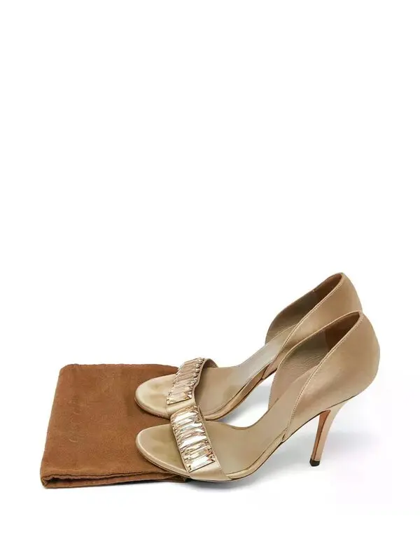 Gucci Crystal-embellished Open-toe Pumps