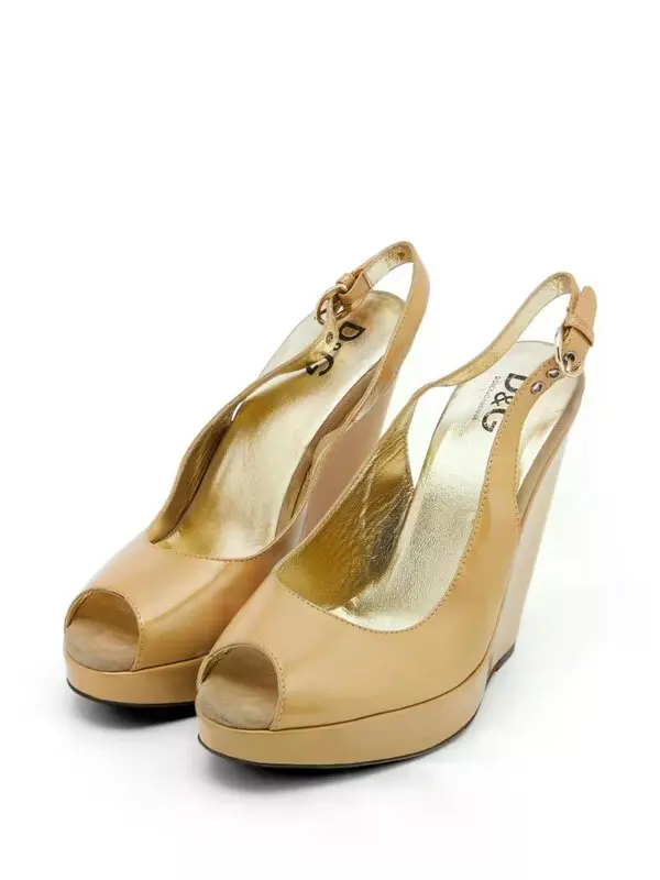 Dolce & Gabbana Peep-toe Slingback Wedge Sandals
