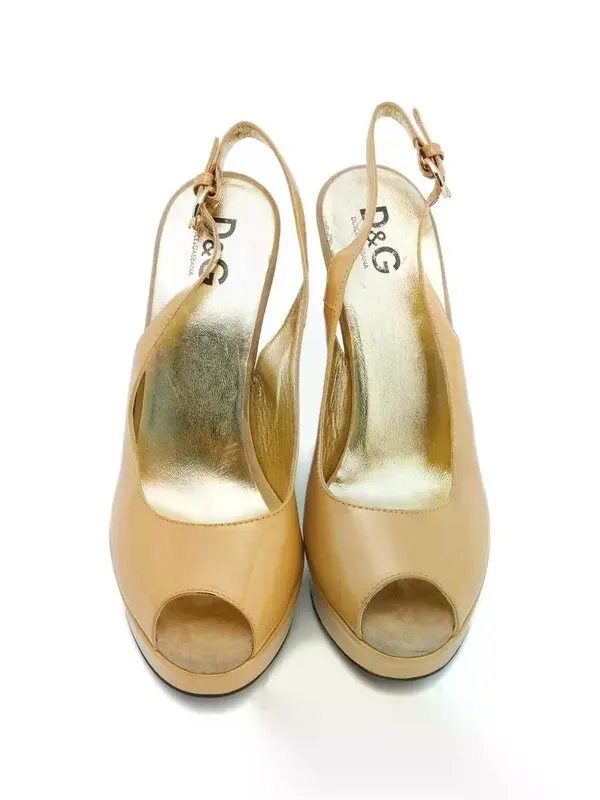 Dolce & Gabbana Peep-toe Slingback Wedge Sandals