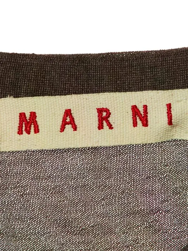 Marni Contrast Panel V-neck Cardigan