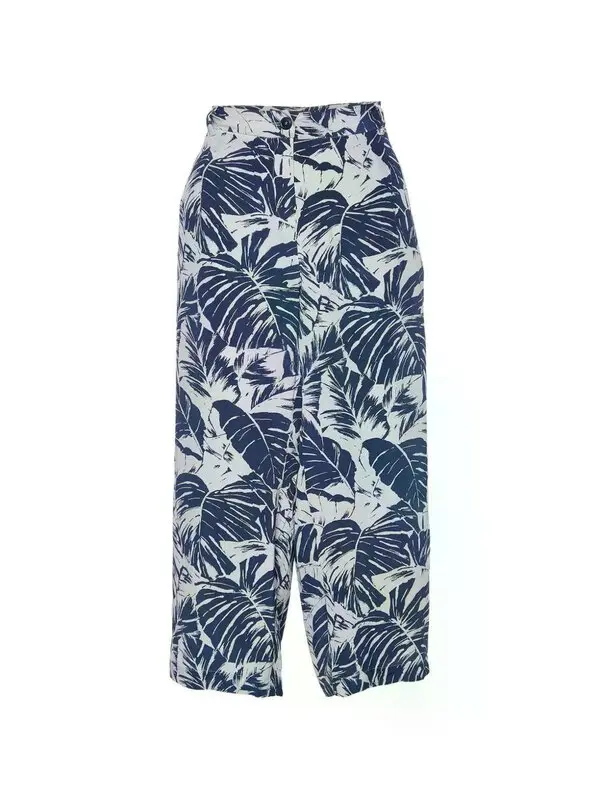 Max Mara Cropped Tropical Print Trousers