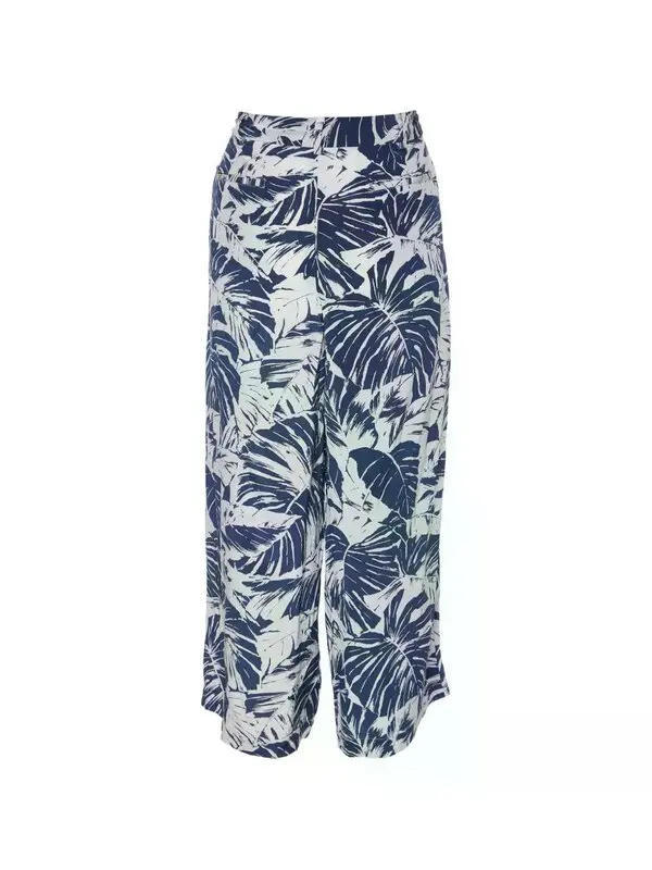 Max Mara Cropped Tropical Print Trousers