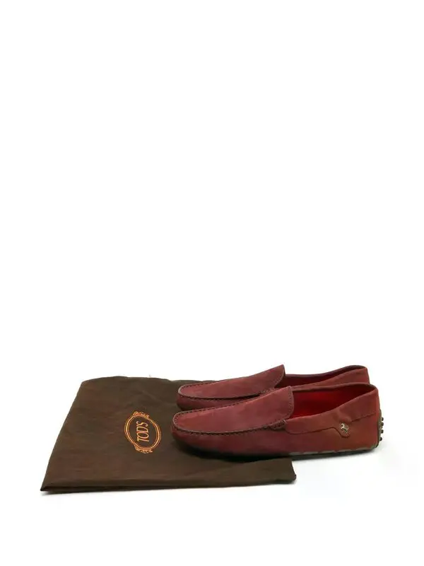 TOD'S X Ferrari Nubuck Leather Loafers - Red