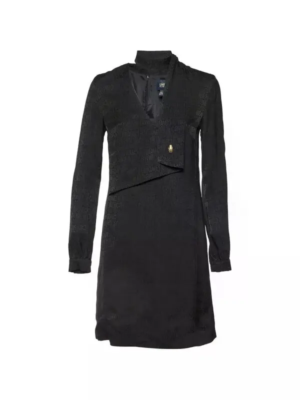 Roberto Cavalli Logo Jacquard V-neck Dress