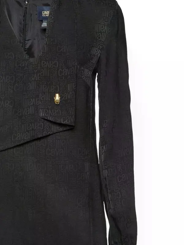Roberto Cavalli Logo Jacquard V-neck Dress