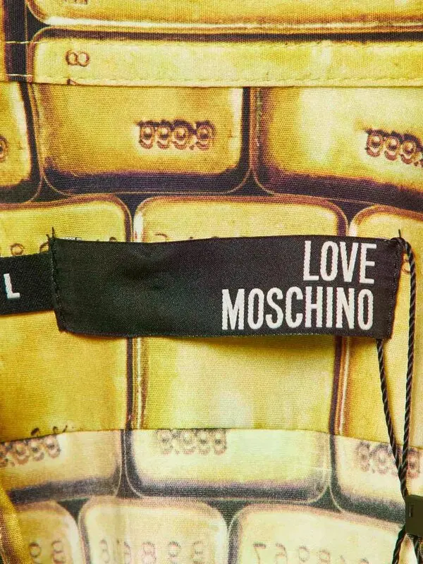 Moschino Gold Bar Print Shirt