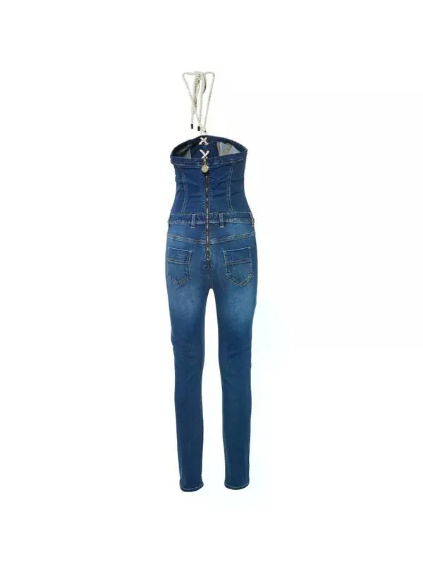 Elisabetta Franchi Off-shoulder Jumpsuit With Lace-up Detail