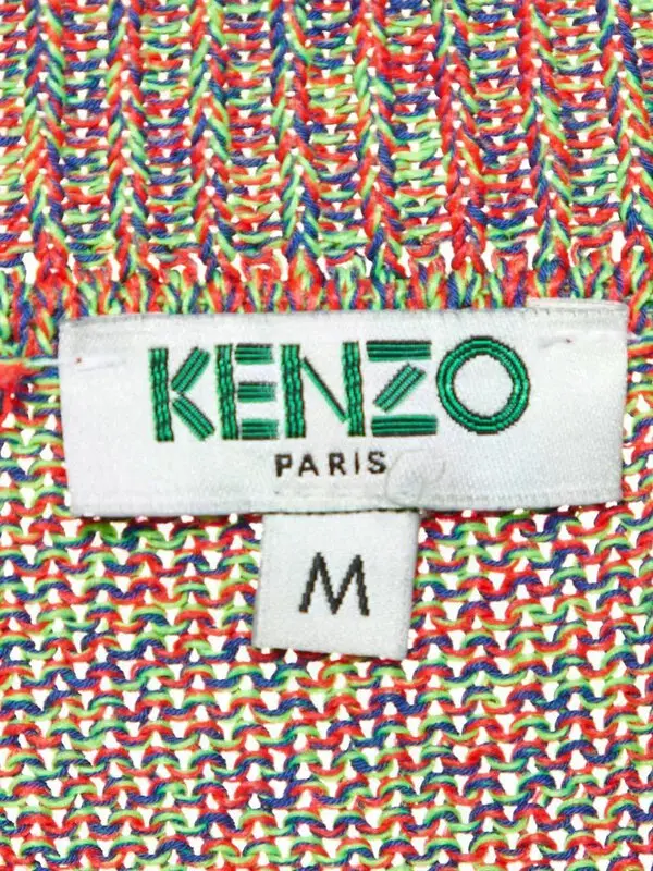 Kenzo Sleeveless Embroidered Logo Knit Sweater