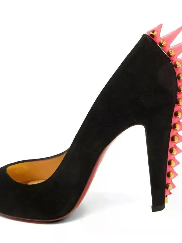CHRISTIAN LOUBOUTIN Suede Embellished Peep-toe Pumps