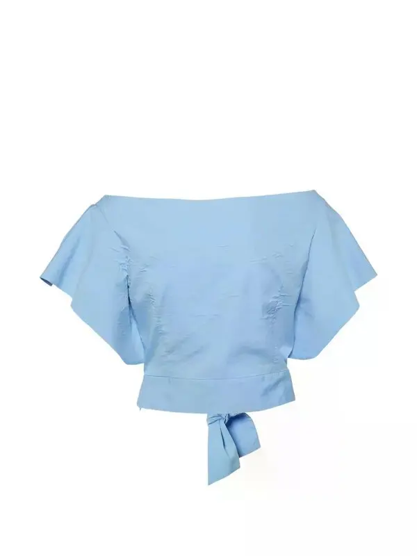 MILLY Off-shoulder Tie-waist Top