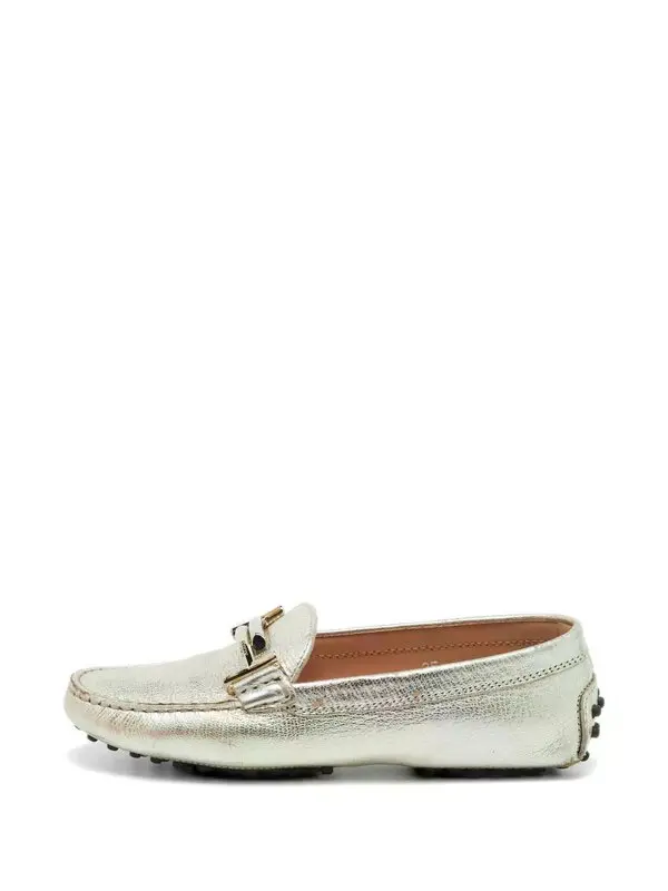 TOD'S Double T Loafers - Silver