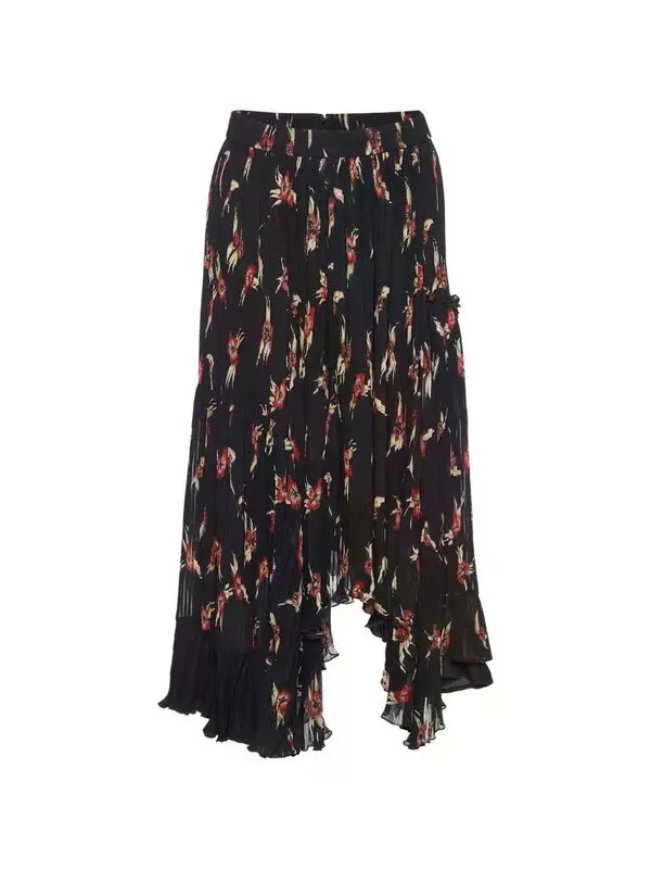 Isabel Marant Étoile Floral-print Pleated Asymmetric Skirt