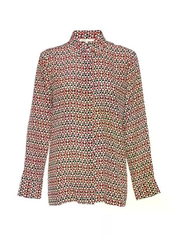 Maje Geometric-print Silk Shirt