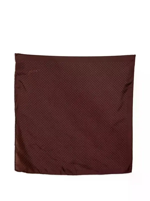 LANVIN Polka-dot Silk Scarf - Brown