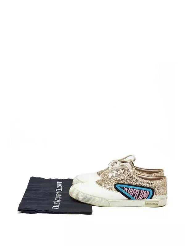 Miu Miu Glitter Leather Low-top Sneakers