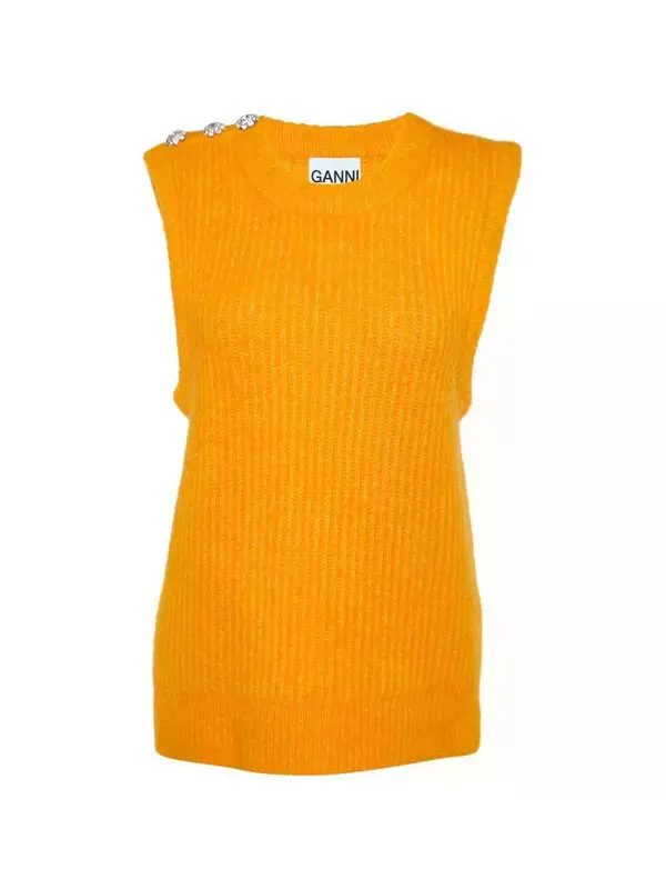 GANNI Crystal-button Sweater Vest