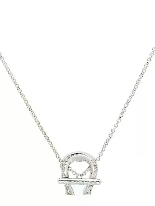 AIGNER Logo Crystal-embellished Necklace - Silver