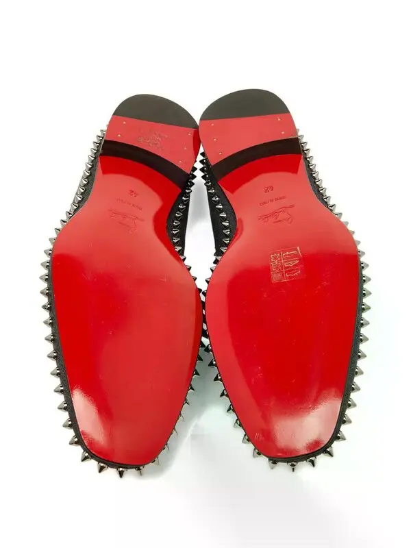 CHRISTIAN LOUBOUTIN Grosgrain Trim Spike-stud Loafers