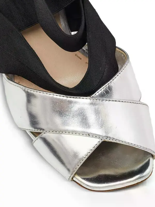 Prada Strappy Open-toe Leather Heeled Sandals