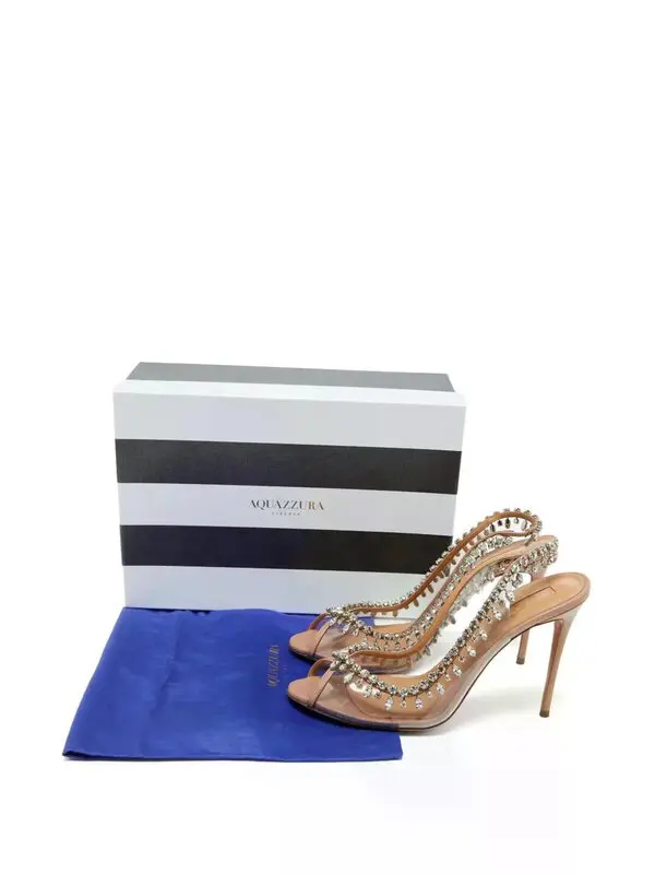 AQUAZZURA Temptation Crystal-embellished Slingback Sandals