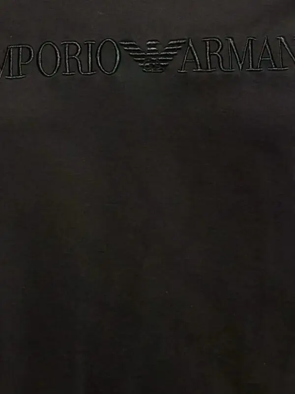 Emporio Armani Logo-embroidered T-shirt - Black