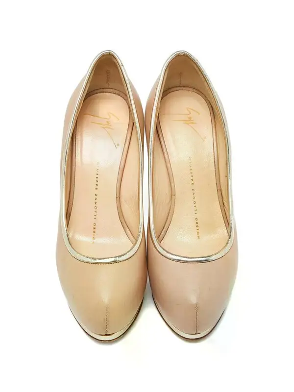 GIUSEPPE ZANOTTI Beige Leather Platform Stiletto Pumps