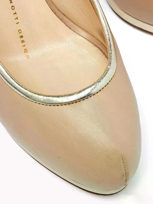 GIUSEPPE ZANOTTI Beige Leather Platform Stiletto Pumps