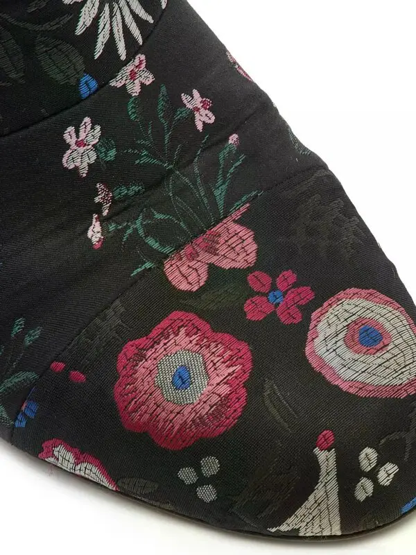 Valentino Garavani Floral Print Leather Ankle Boots