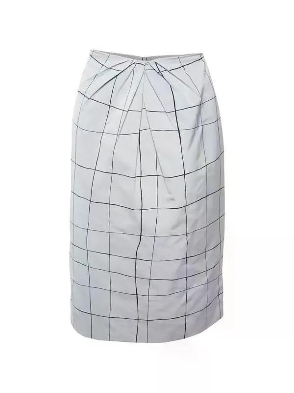 Valentino Garavani Pleated Checked Midi Skirt
