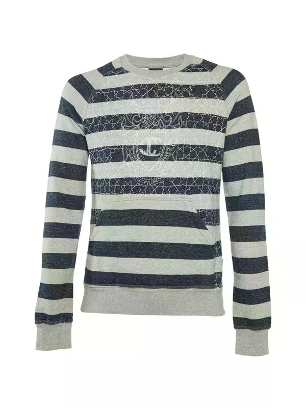 Just Cavalli Striped Logo-embroidered Sweatshirt