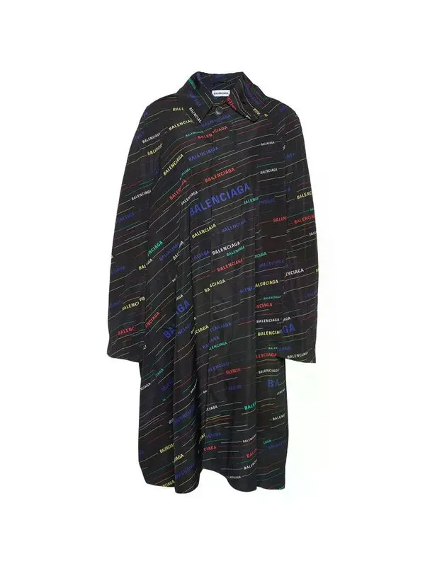 Balenciaga Logo Print Oversized Coat