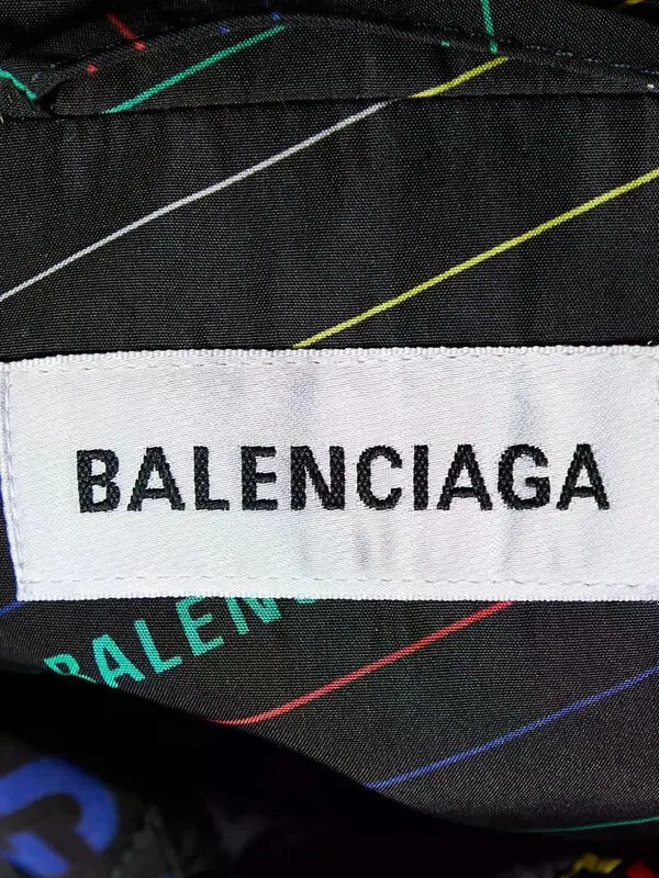Balenciaga Logo Print Oversized Coat