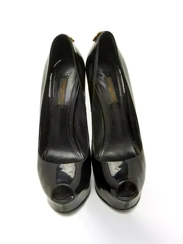 LOUIS VUITTON Peep-toe Heeled Pumps - Black