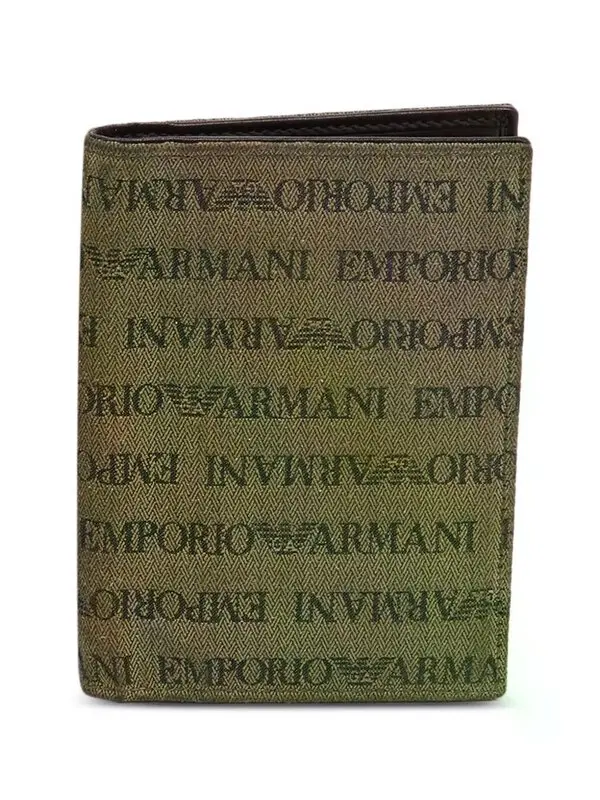 Emporio Armani Monogram-print Passport Holder - Neutrals