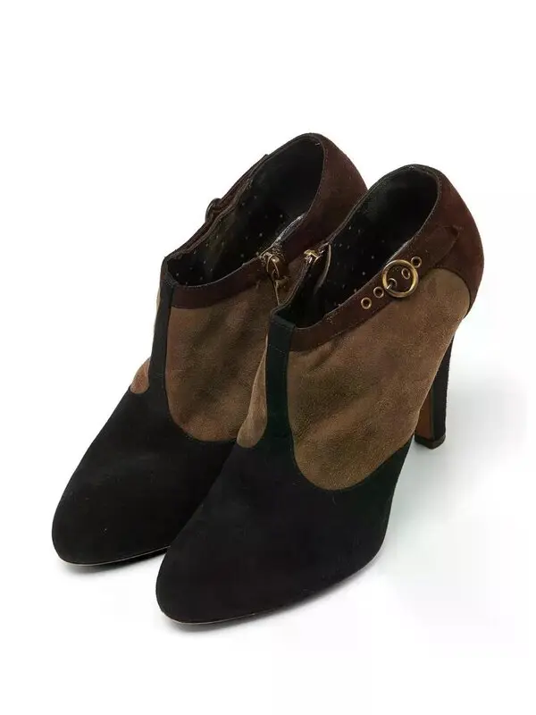 Moschino Suede Ankle Pumps With Buckle Detail
