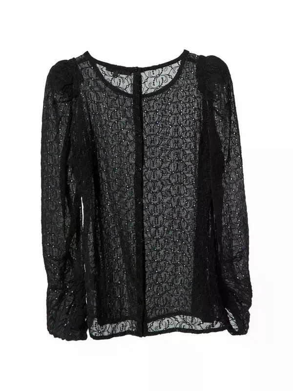 Maje Embroidered Crepe Top