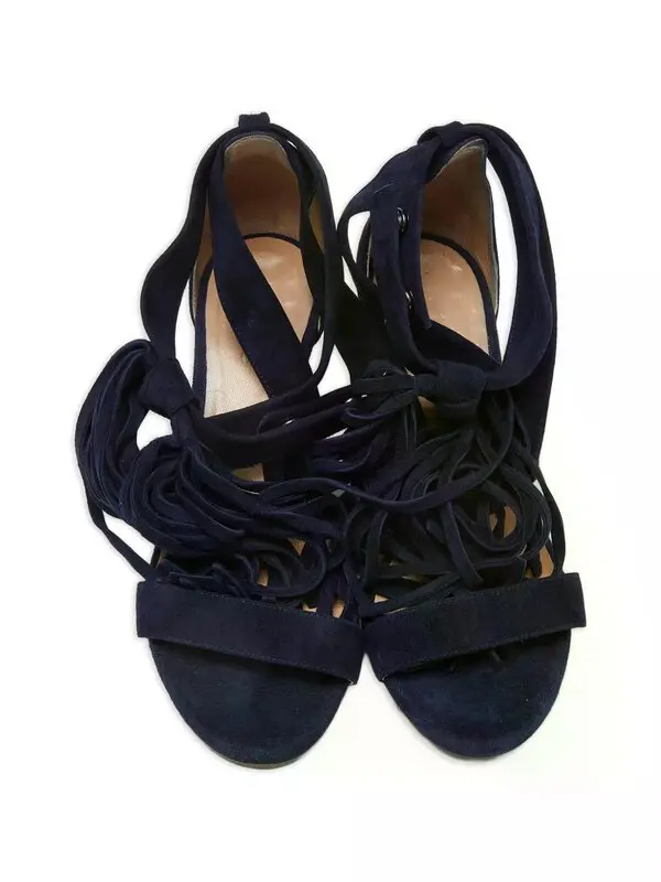 Chloé Fringed Cross-strap Wedge Sandals
