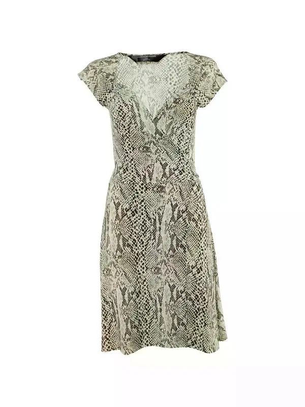 Norma Kamali Snake-print Wrap Midi Dress