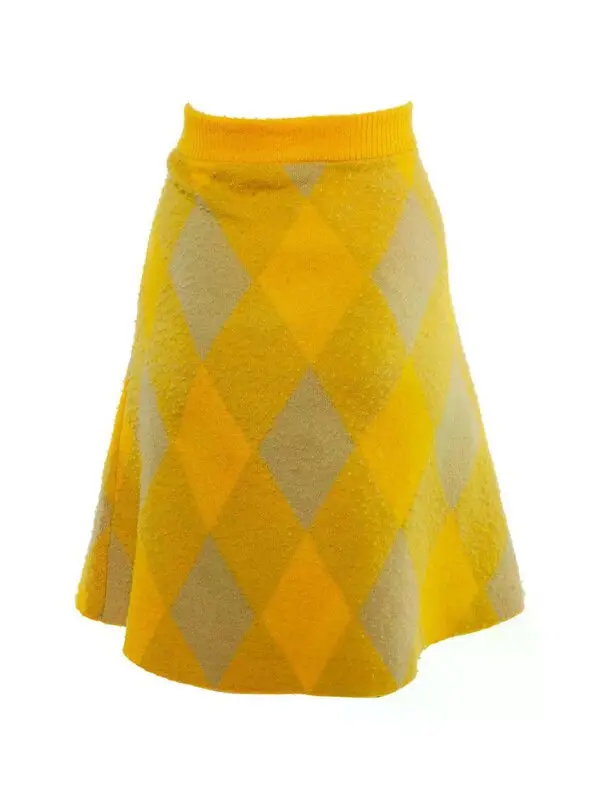 Burberry Check Wool Midi Skirt