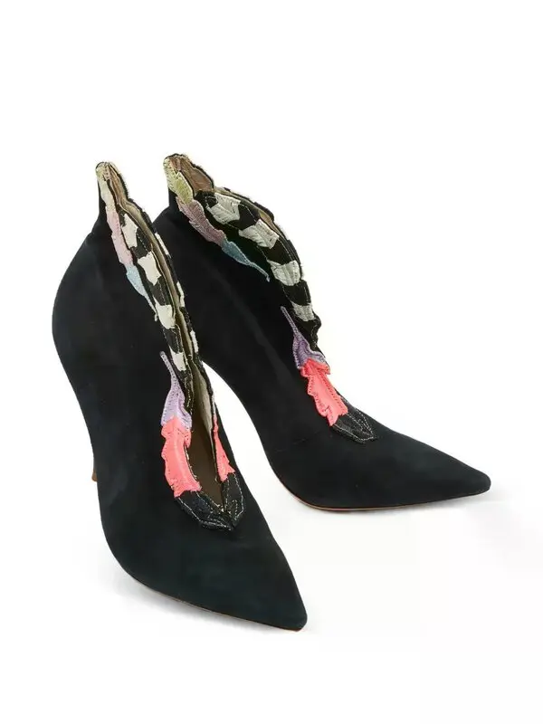 SOPHIA WEBSTER Embroidered Suede Ankle Boots