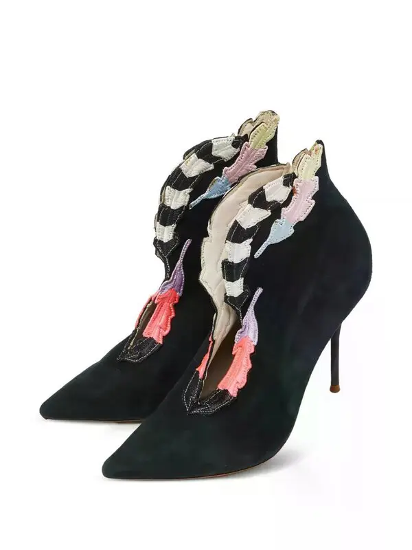 SOPHIA WEBSTER Embroidered Suede Ankle Boots